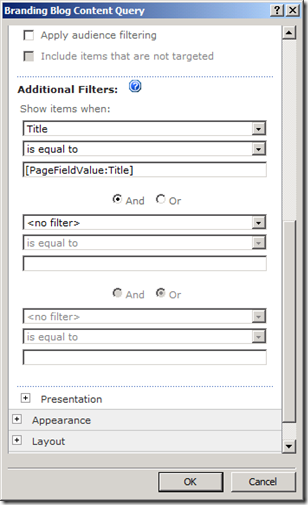 A Static State: Customizing Content Query Web Parts